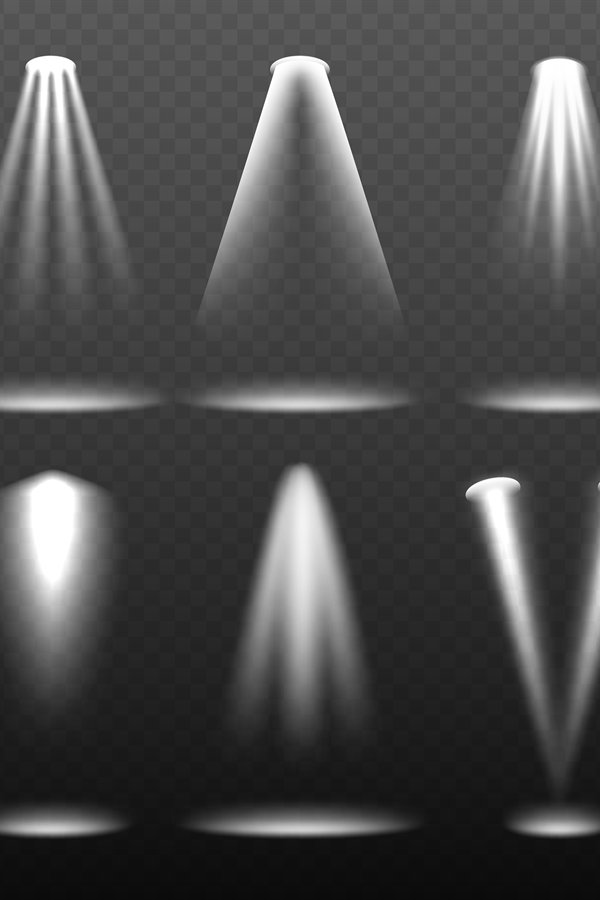 White stage lights. Environment bright and projection lightn