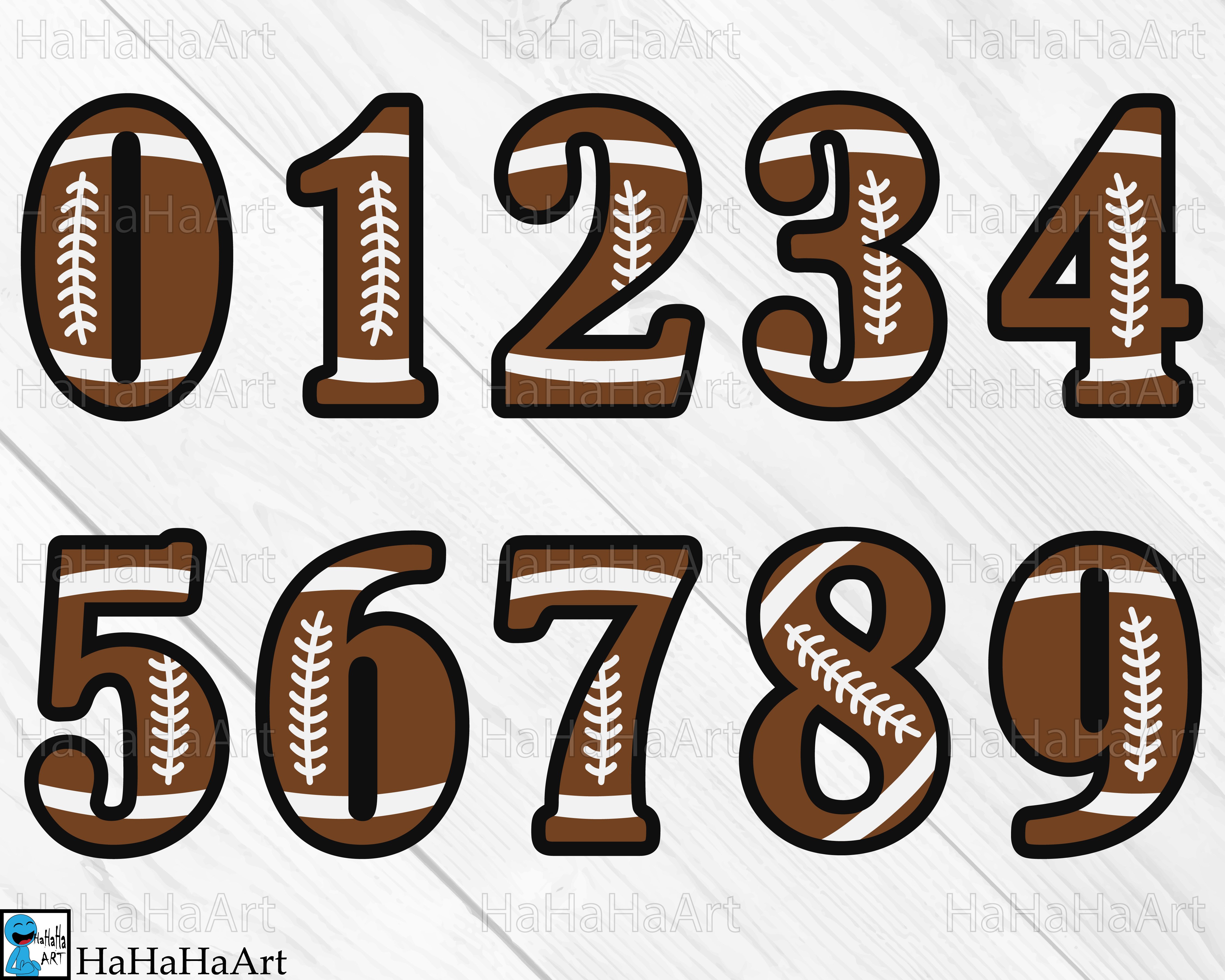 Football Numbers Designs - Clip art / Cutting Files 1448c
