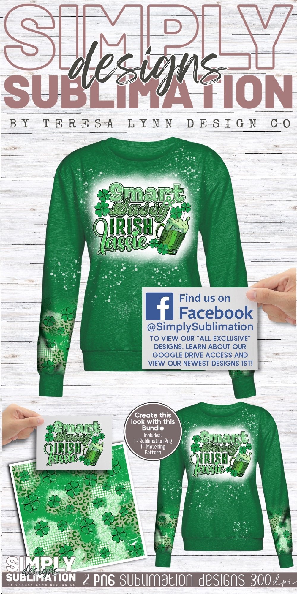 Smart & Sassy Irish Lassie Sublimation Design Duo | Png