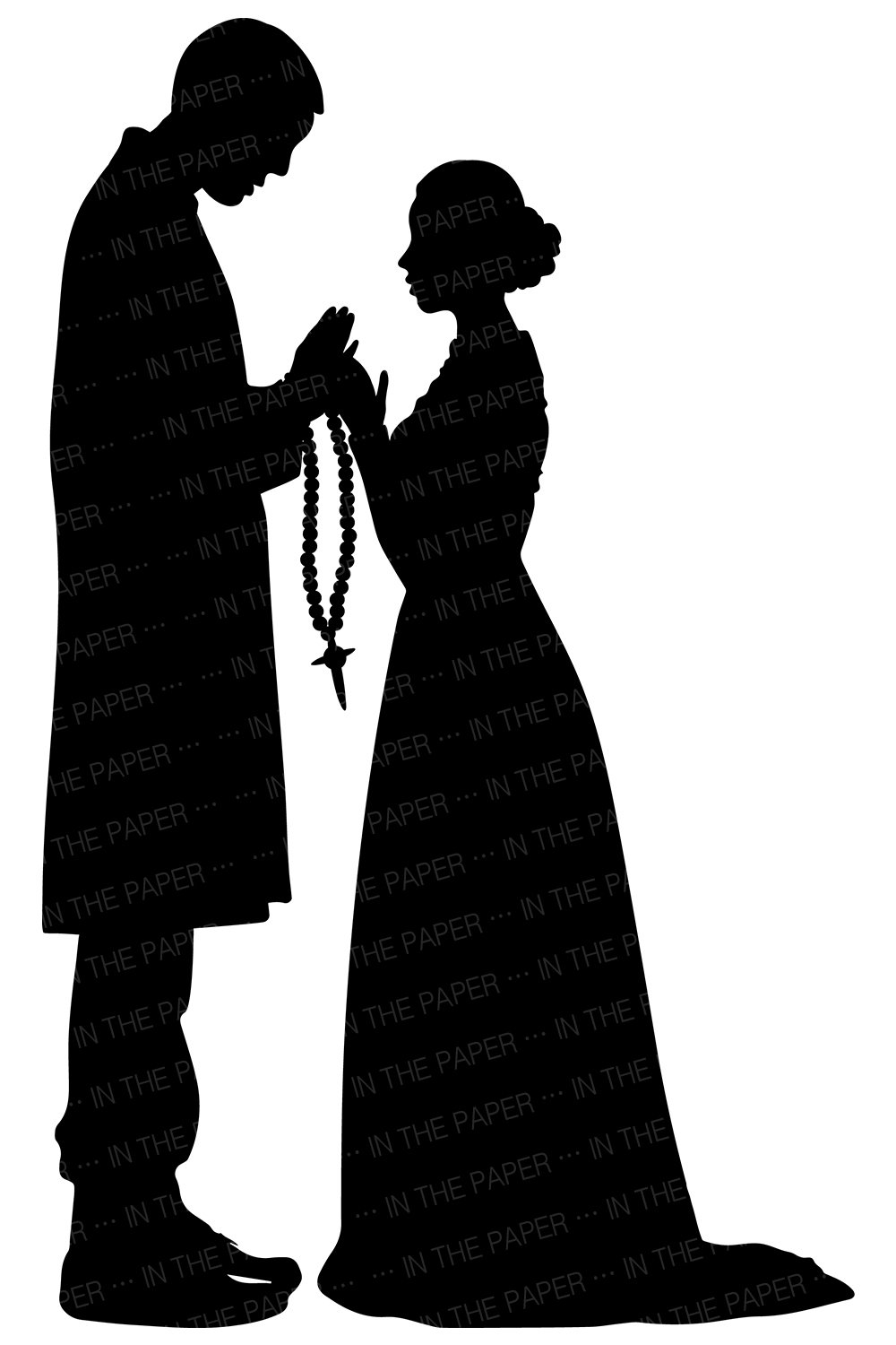 Praying Couple SVG | Black Silhouette Woman Man (3169272)