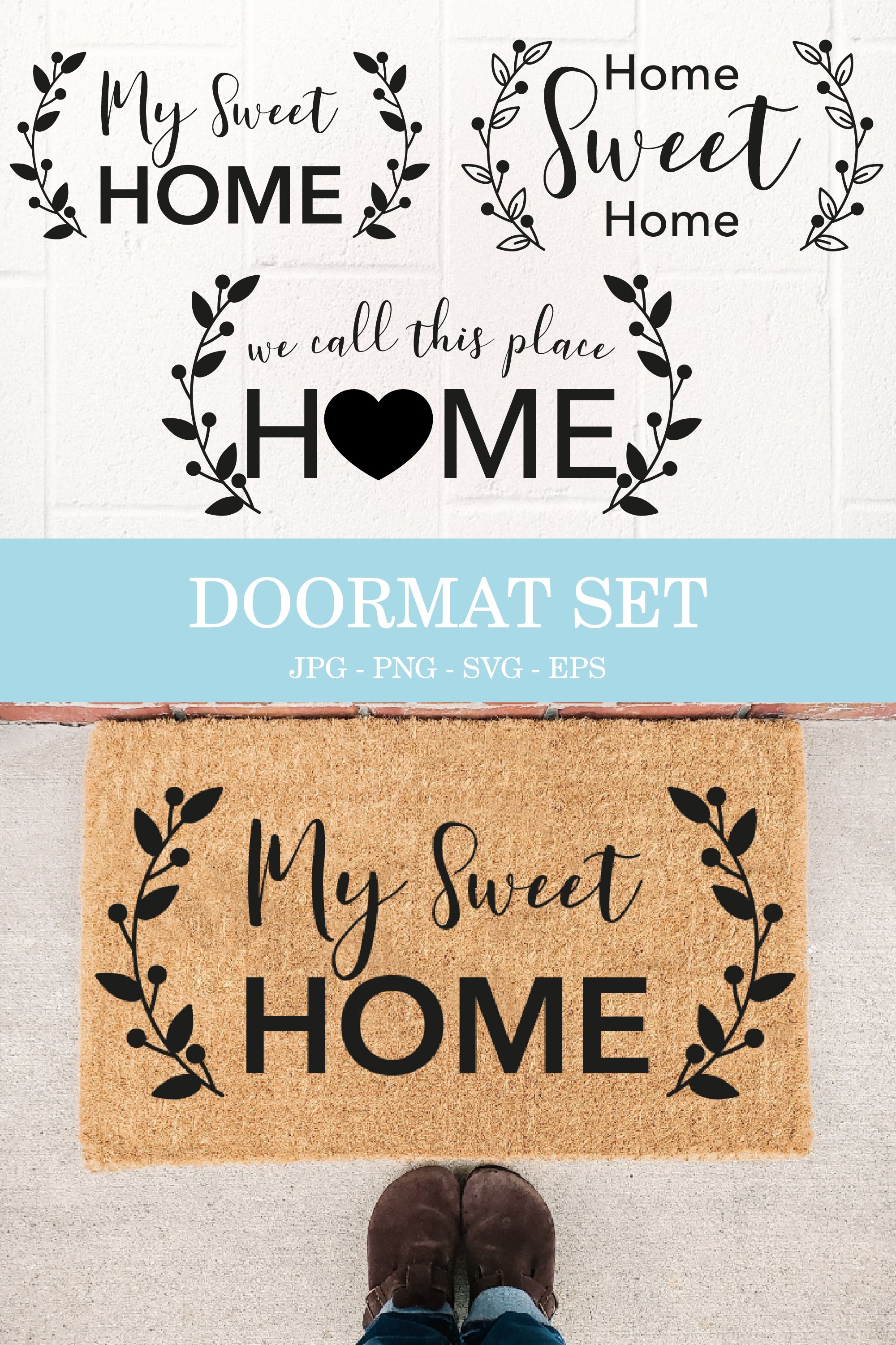 3 Doormats, rug design, carpet print, SVG files sublimation
