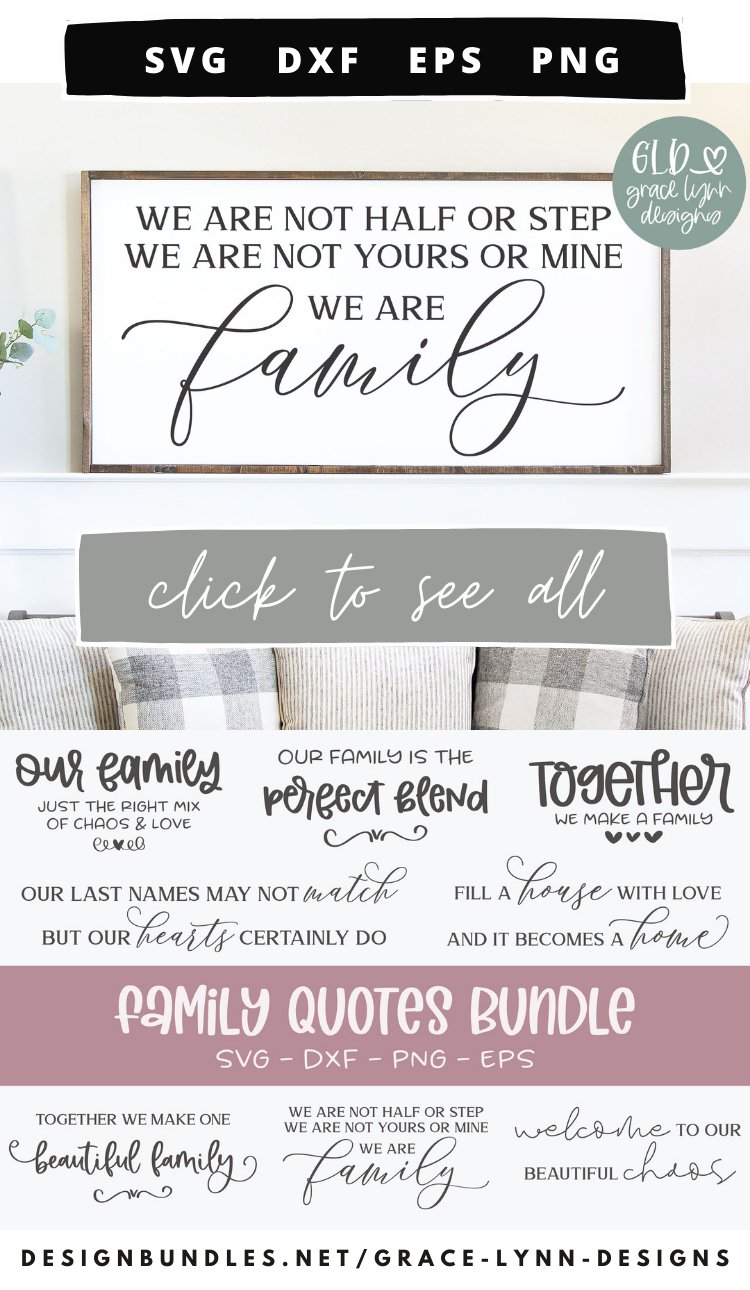 Family Quotes Bundle - 8 Family Sign SVG Cut Files