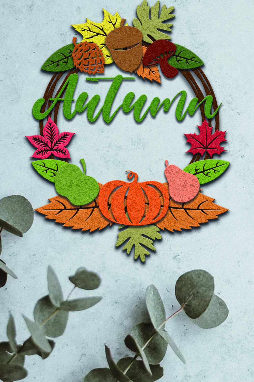Autumn Decorative Wreath Template