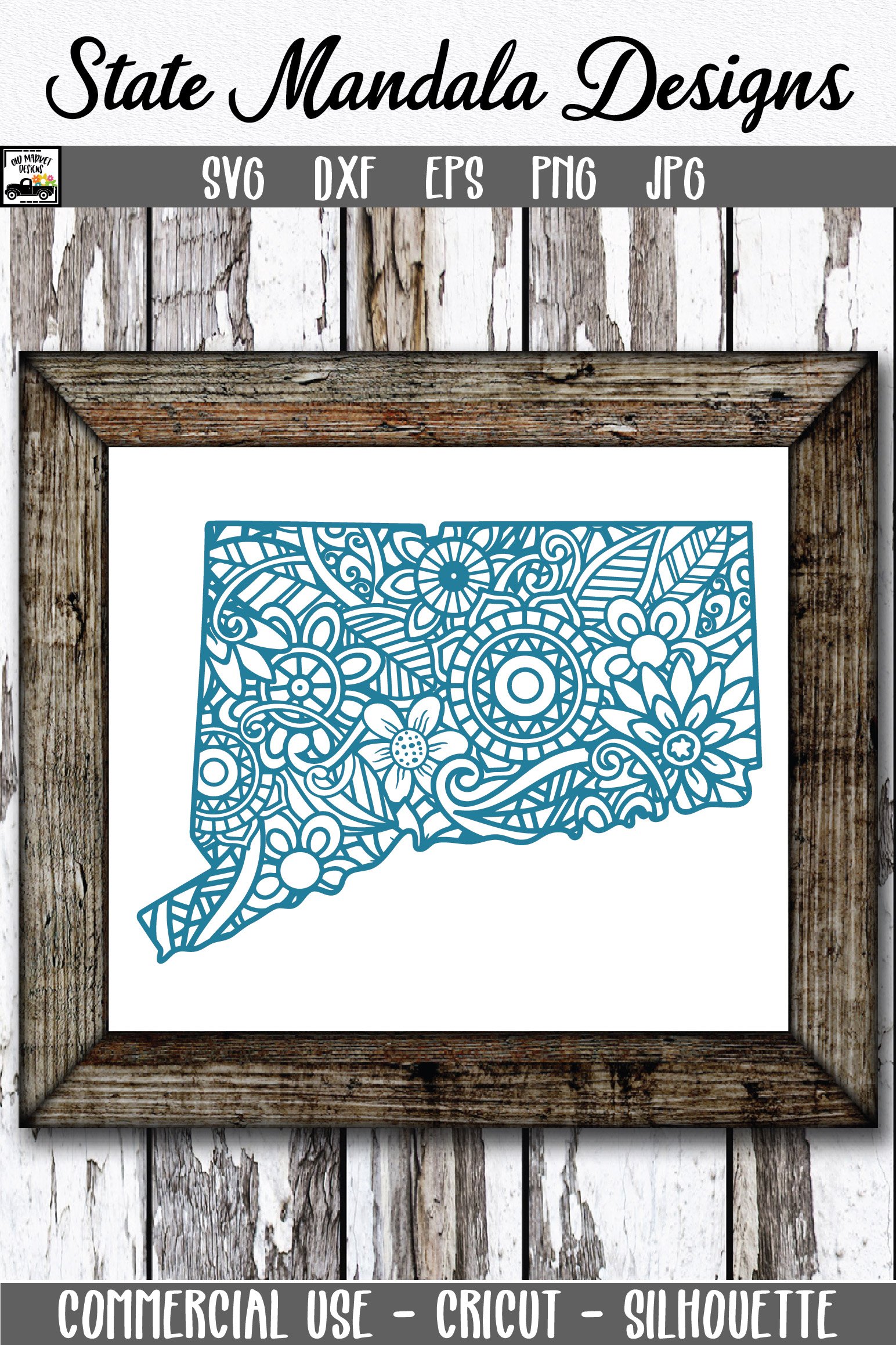 Connecticut SVG File - Connecticut State Mandala SVG File