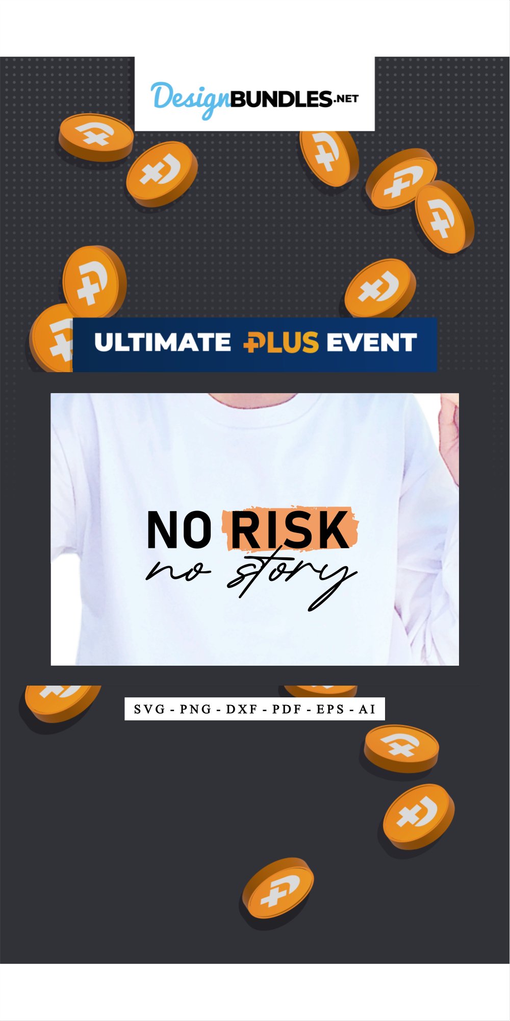No Risk No Story SVG, Funny Inspirational Quotes Sublimation