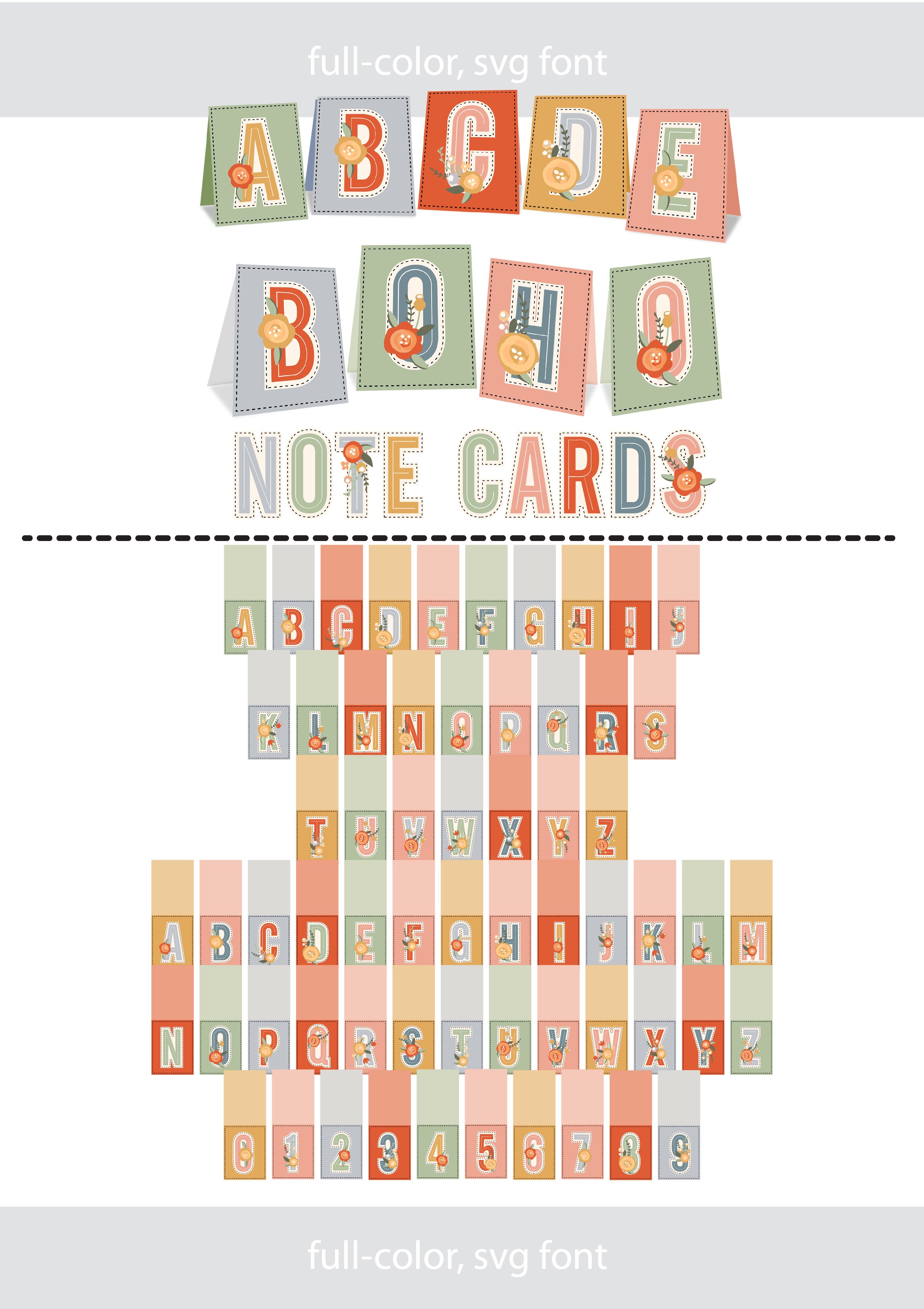 Full Color SVG Font great for autumn