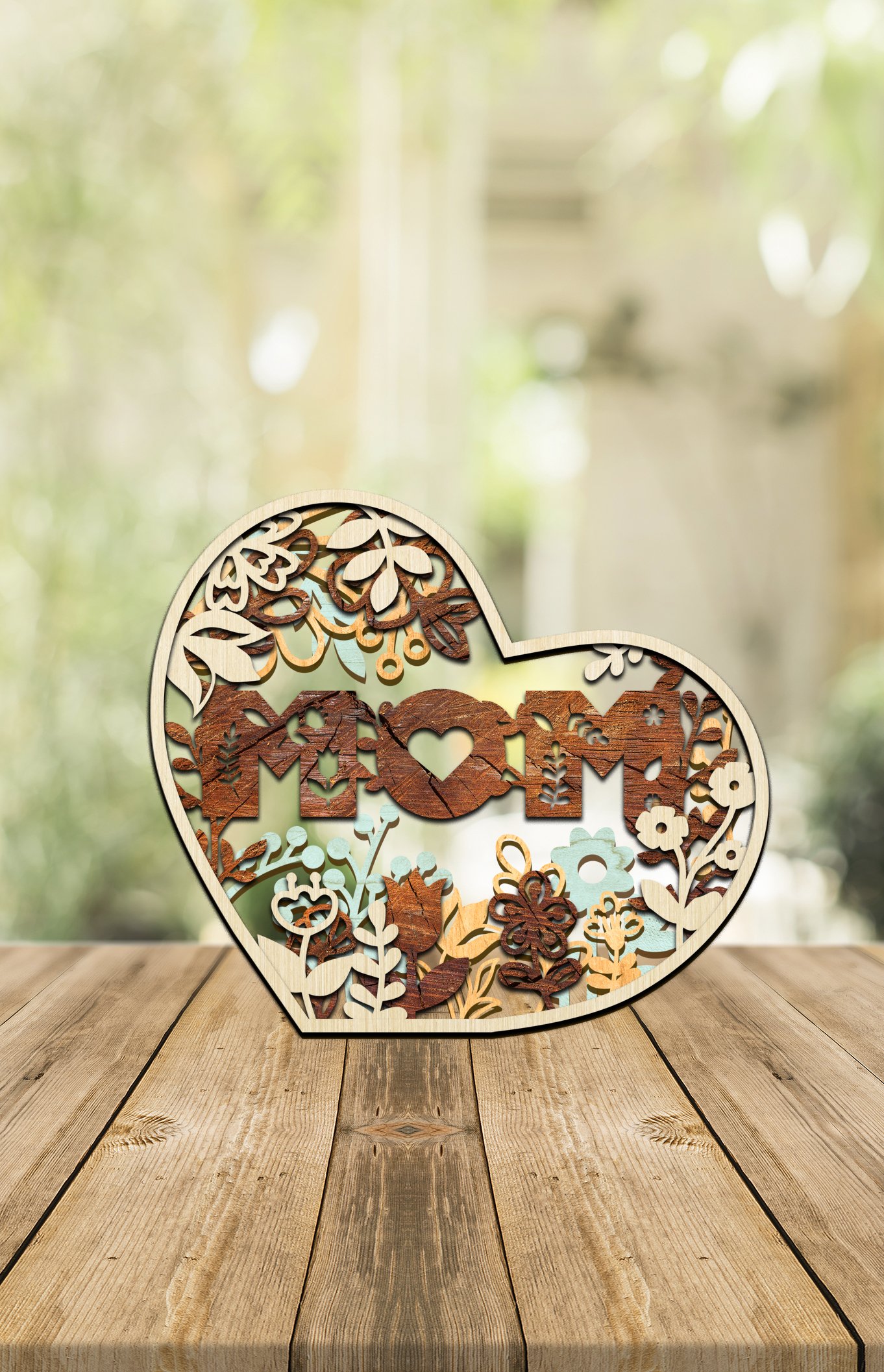 Multilayer Cut File MOM for Laser Cut, Cricut, CNC Machines