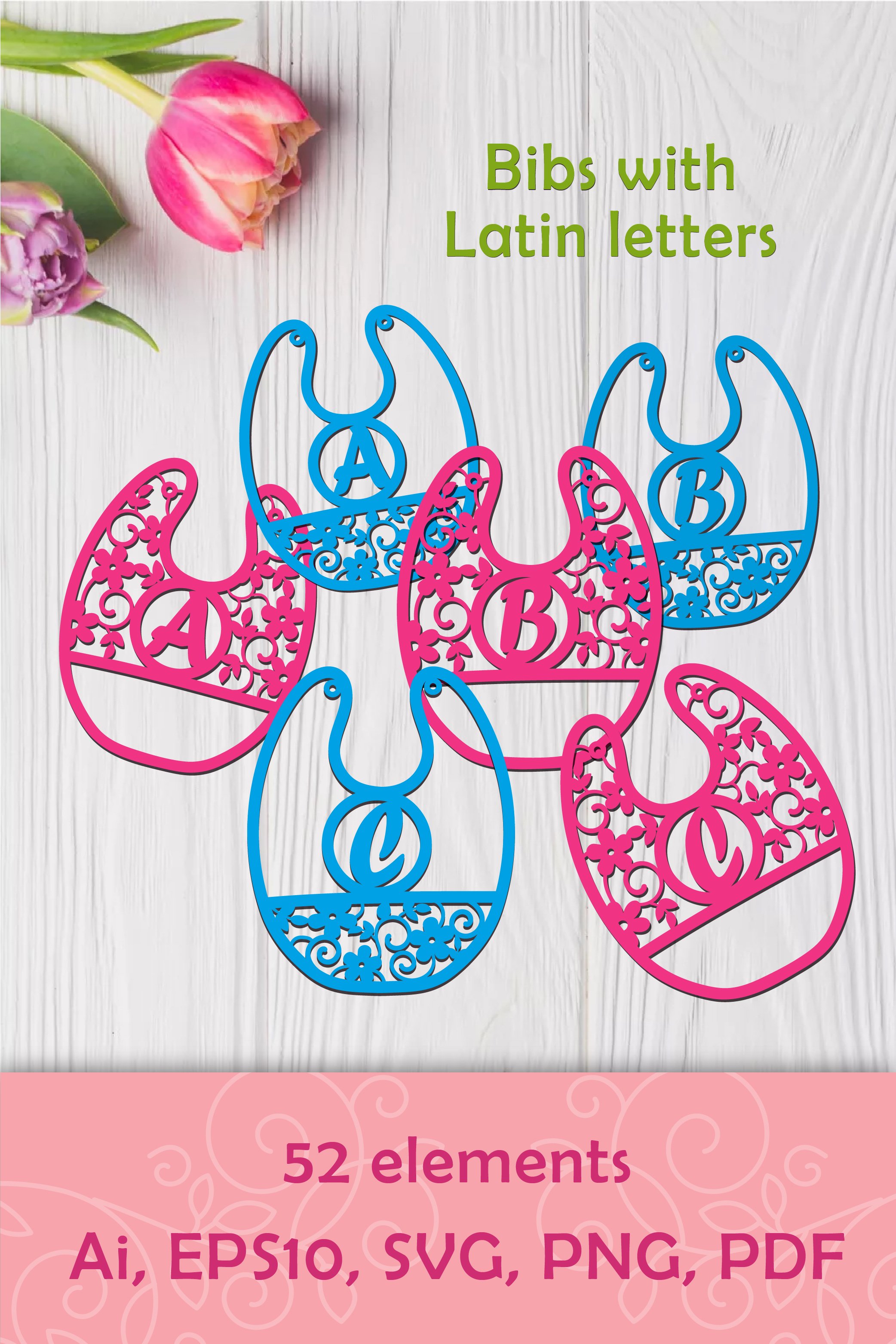Bib stencils with Latin letters. SVG (1193252)