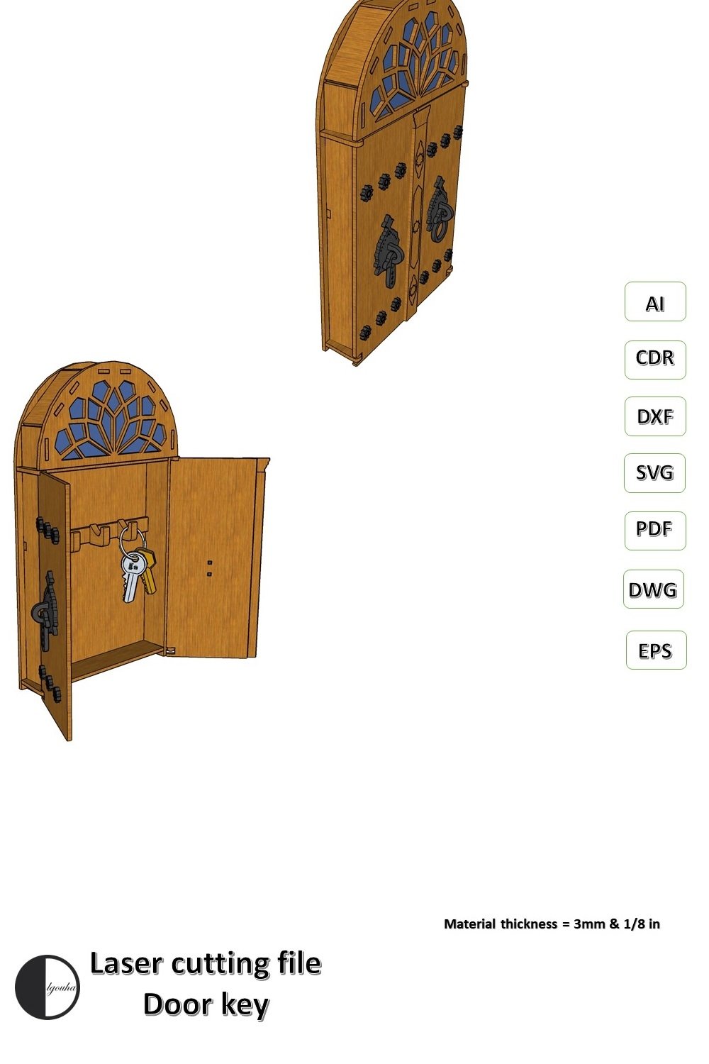 Door key laser cut file