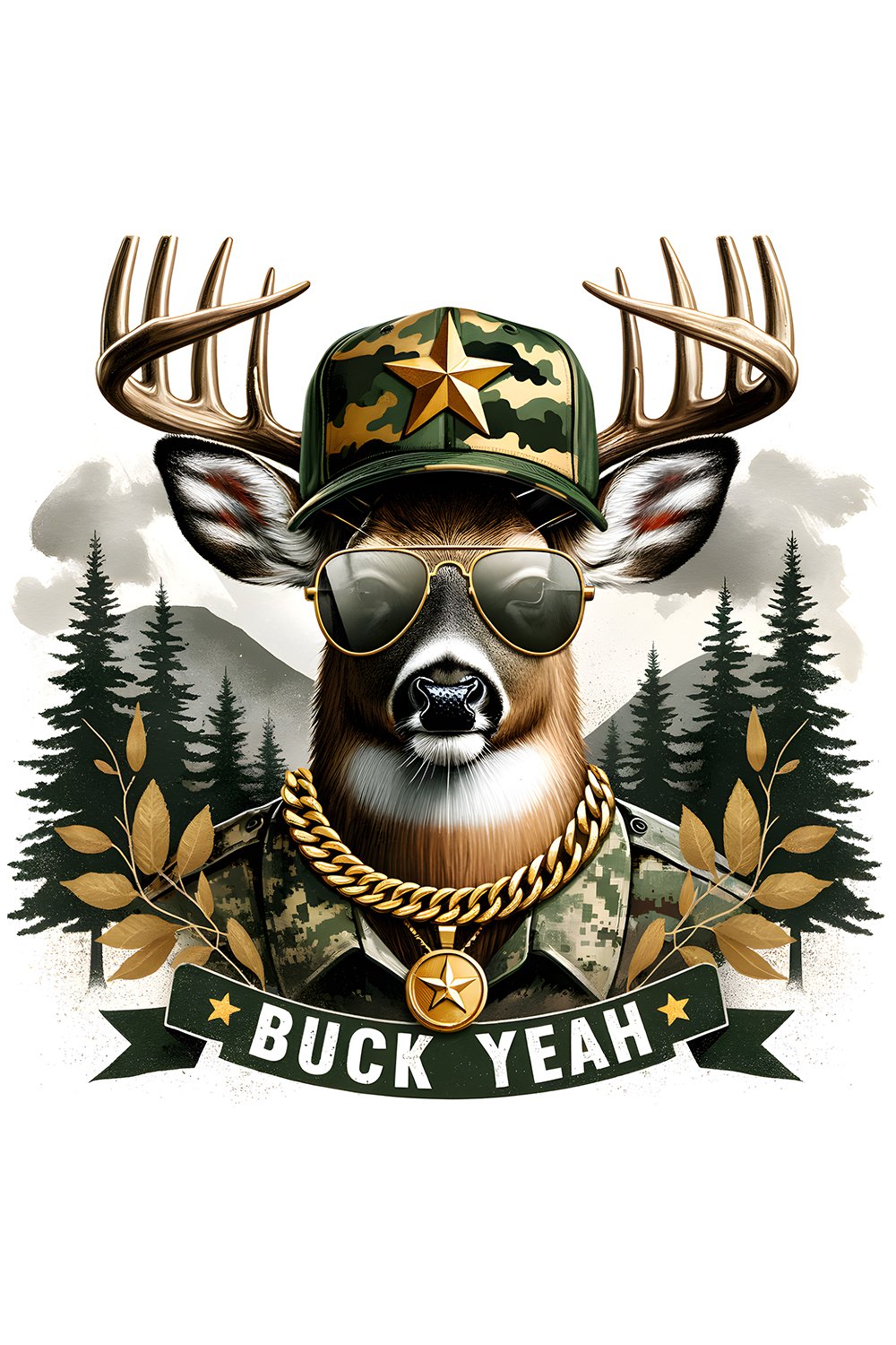 Buck Yeah Deer Sublimation Design (3689532)