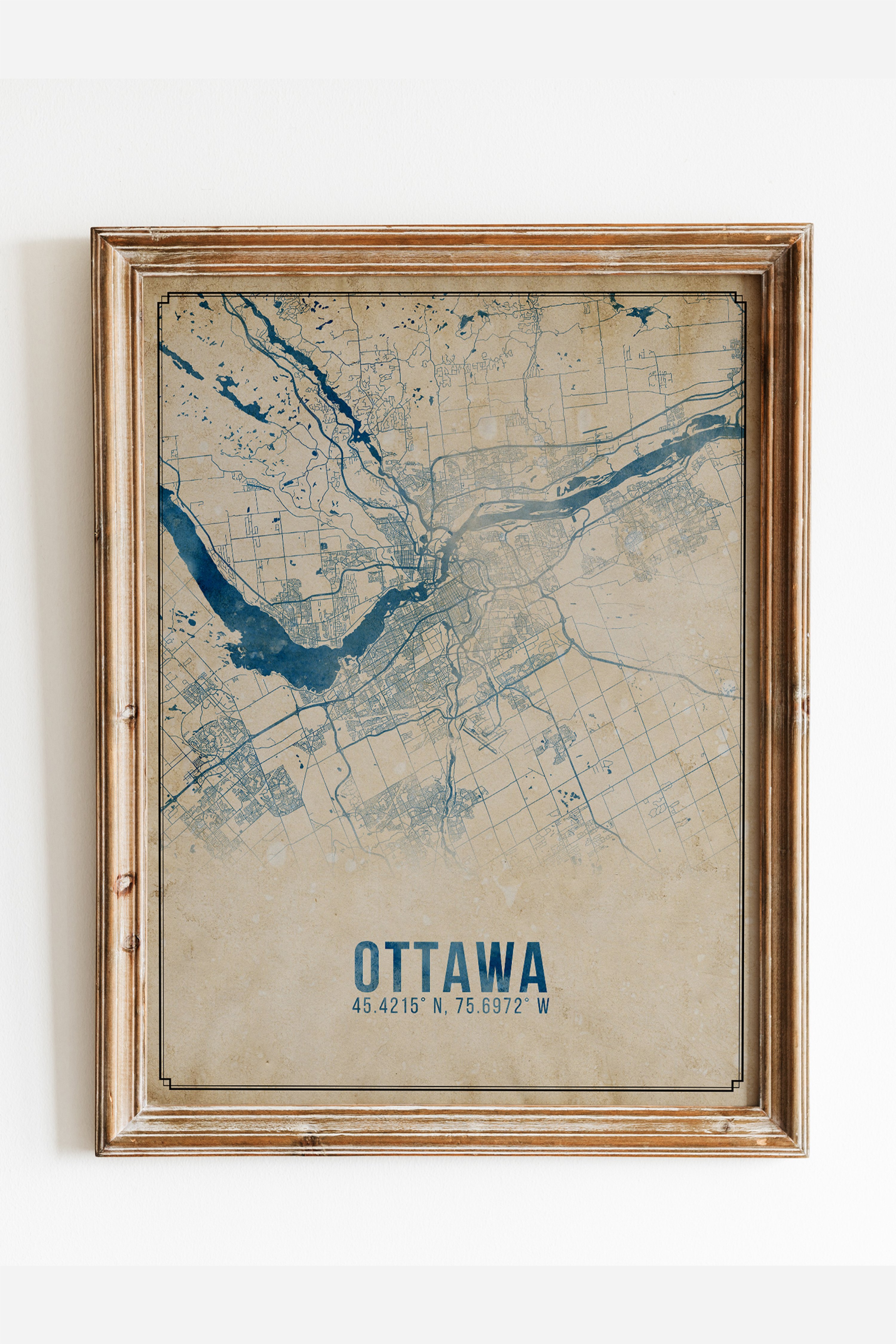 Ottawa Antique Watercolor City Map Poster