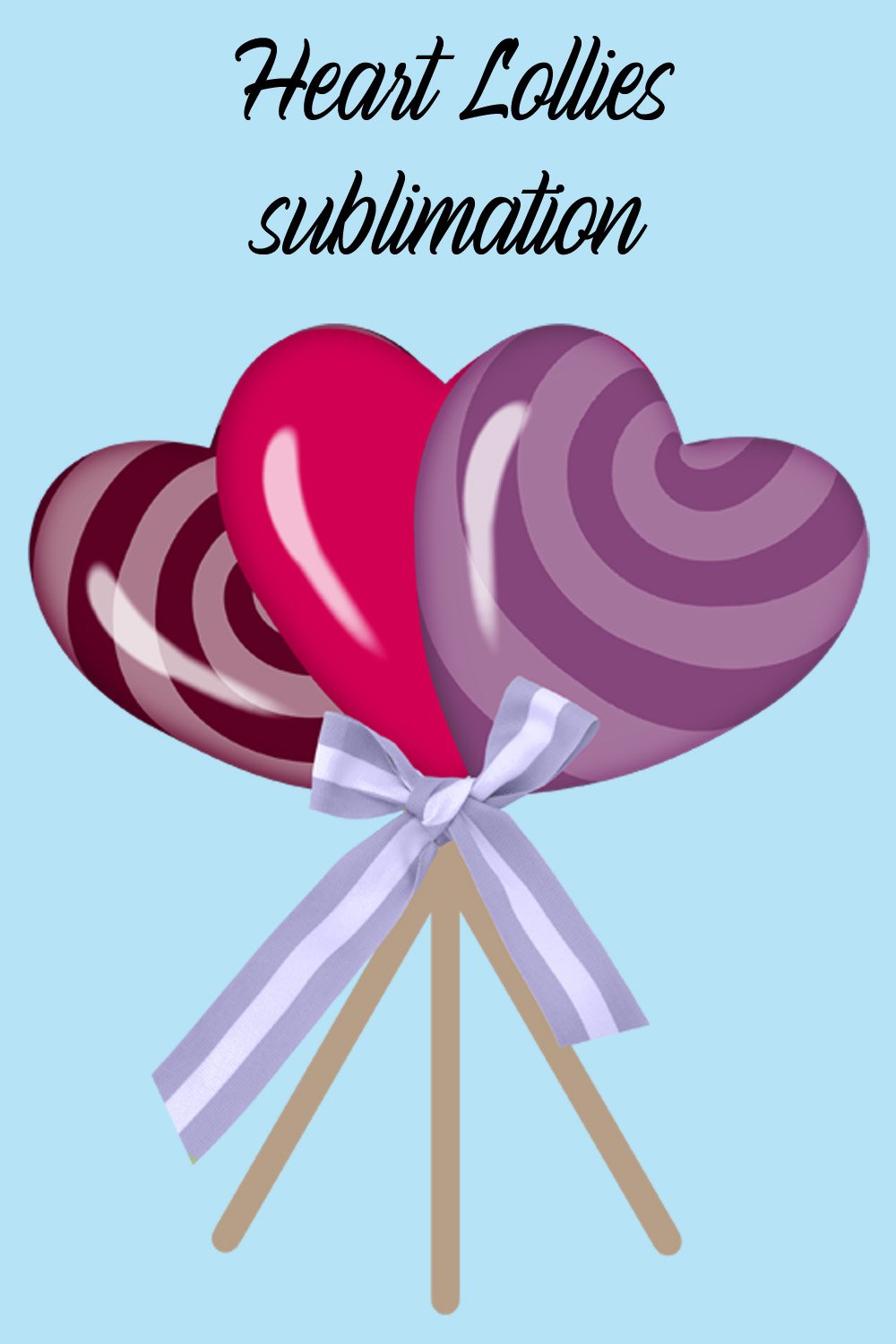Heart lollies sublimation design