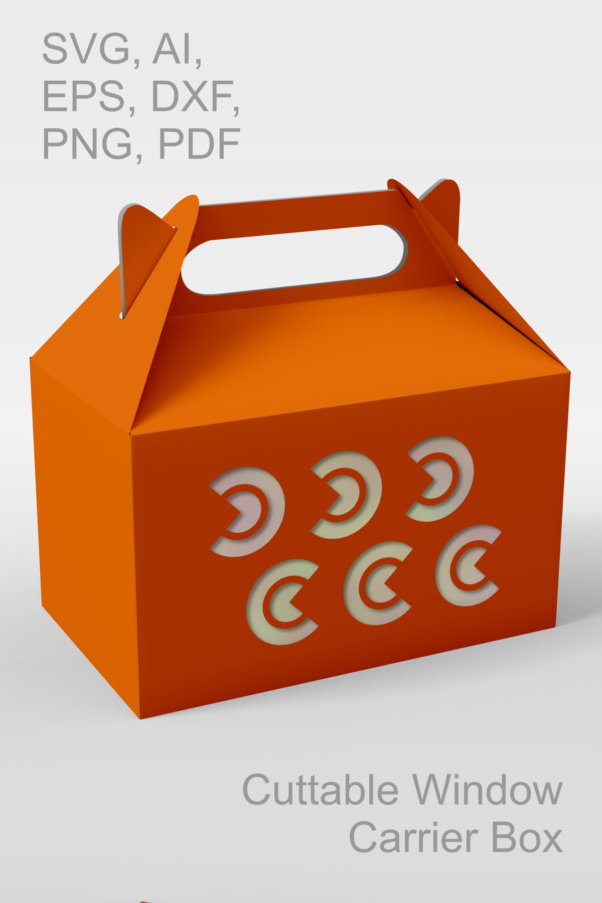 Rounded Geometric Windows Carrier Box | Gift Box Template