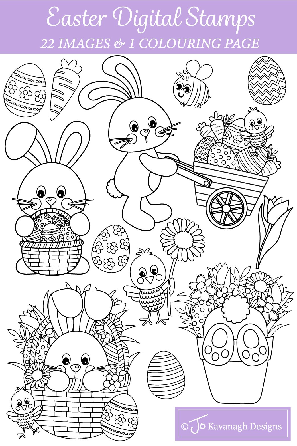 Easter, Digital Stamps, Easter Bunny, Easter clipart