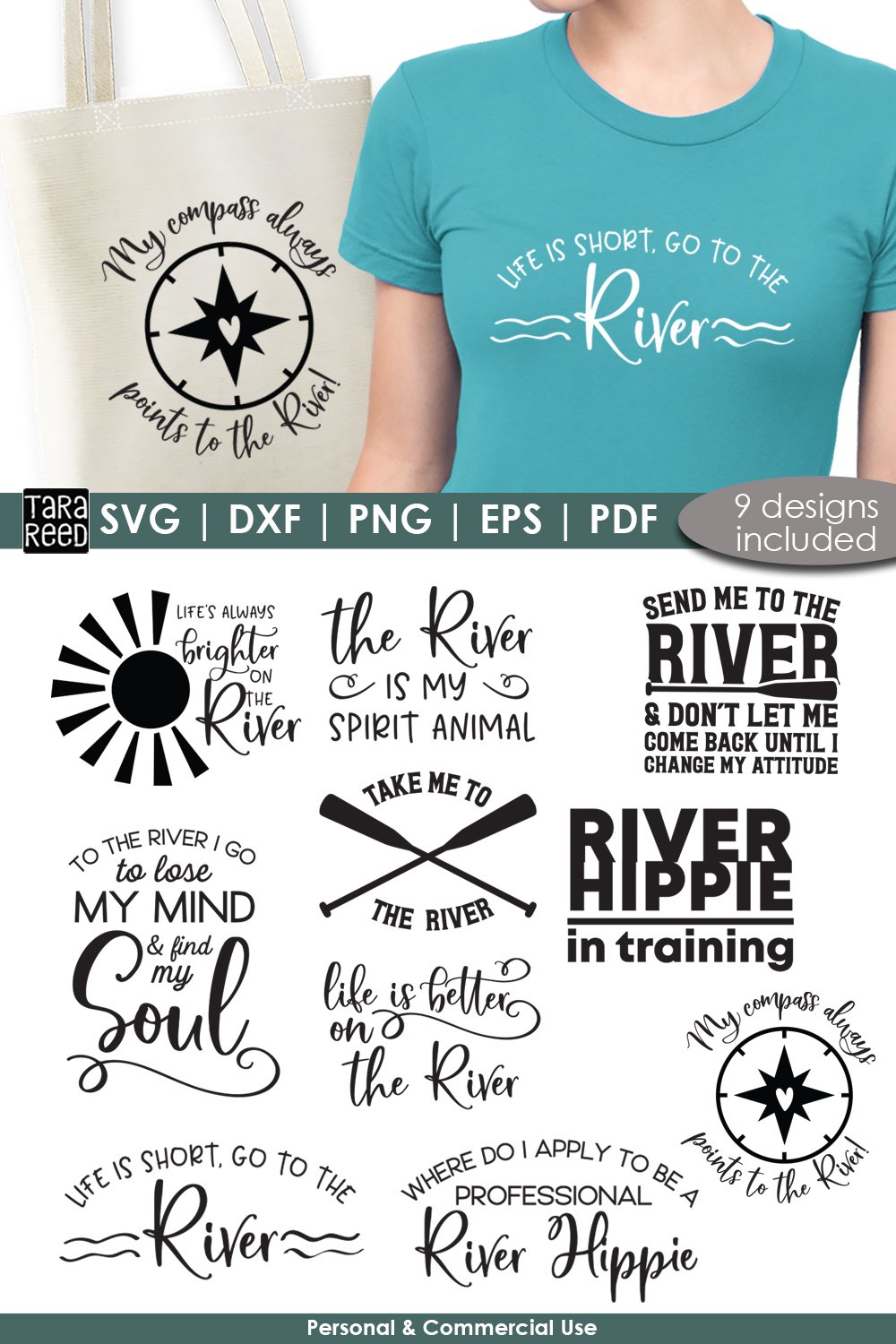 River SVG bundle of 9 designs