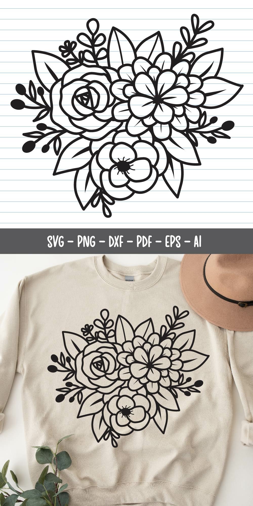 Flower Svg, Floral Bouquet Svg, Flower Plant Svg.