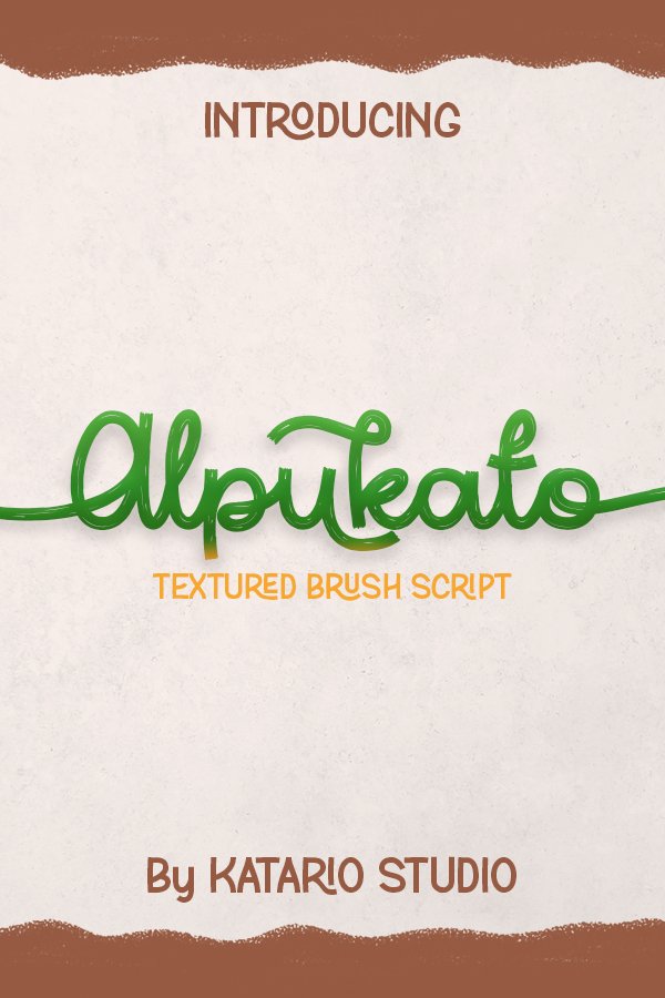 Alpukato | Monoline Textured Brush Script Font