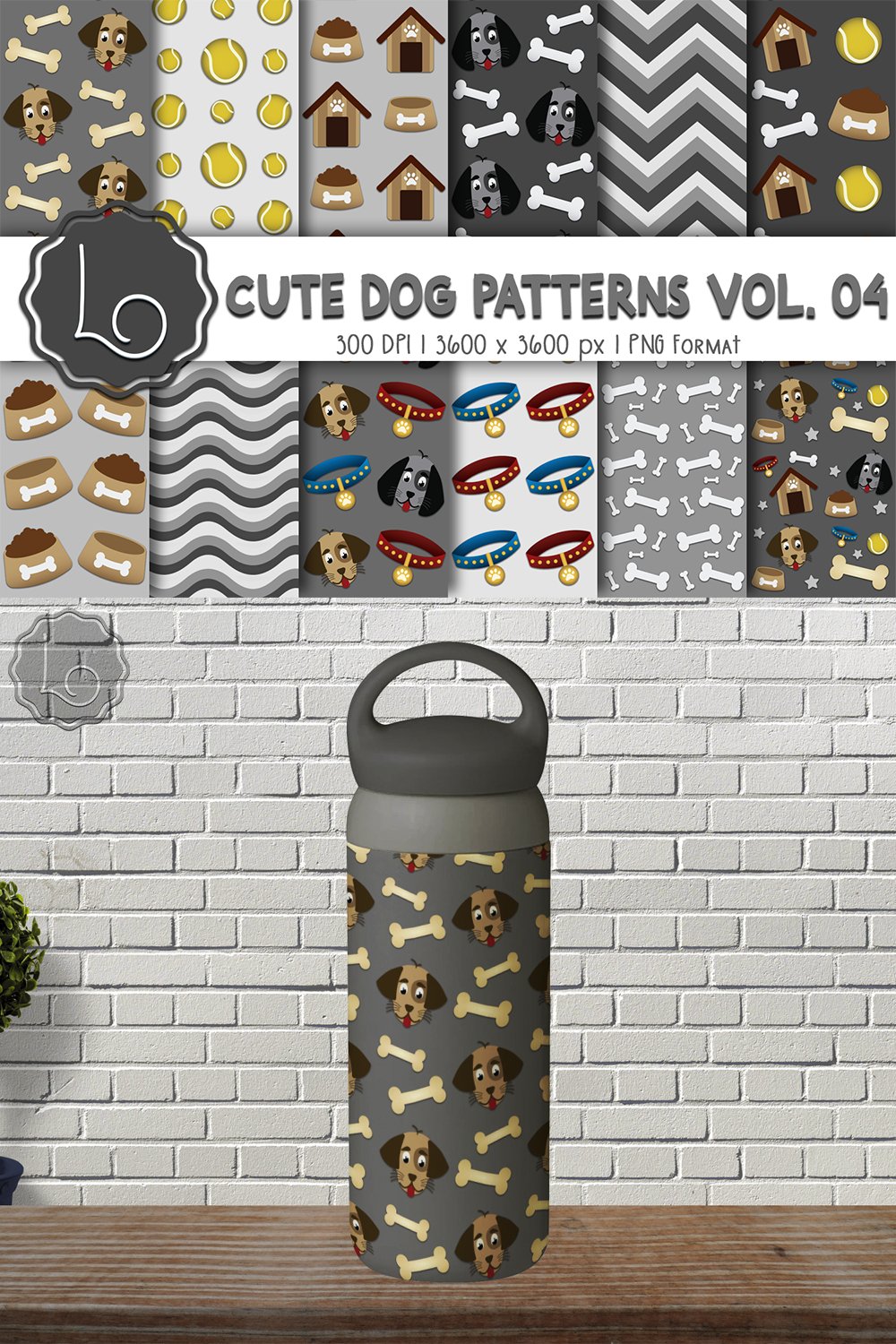 12 Cute Dog Patterns Vol 04