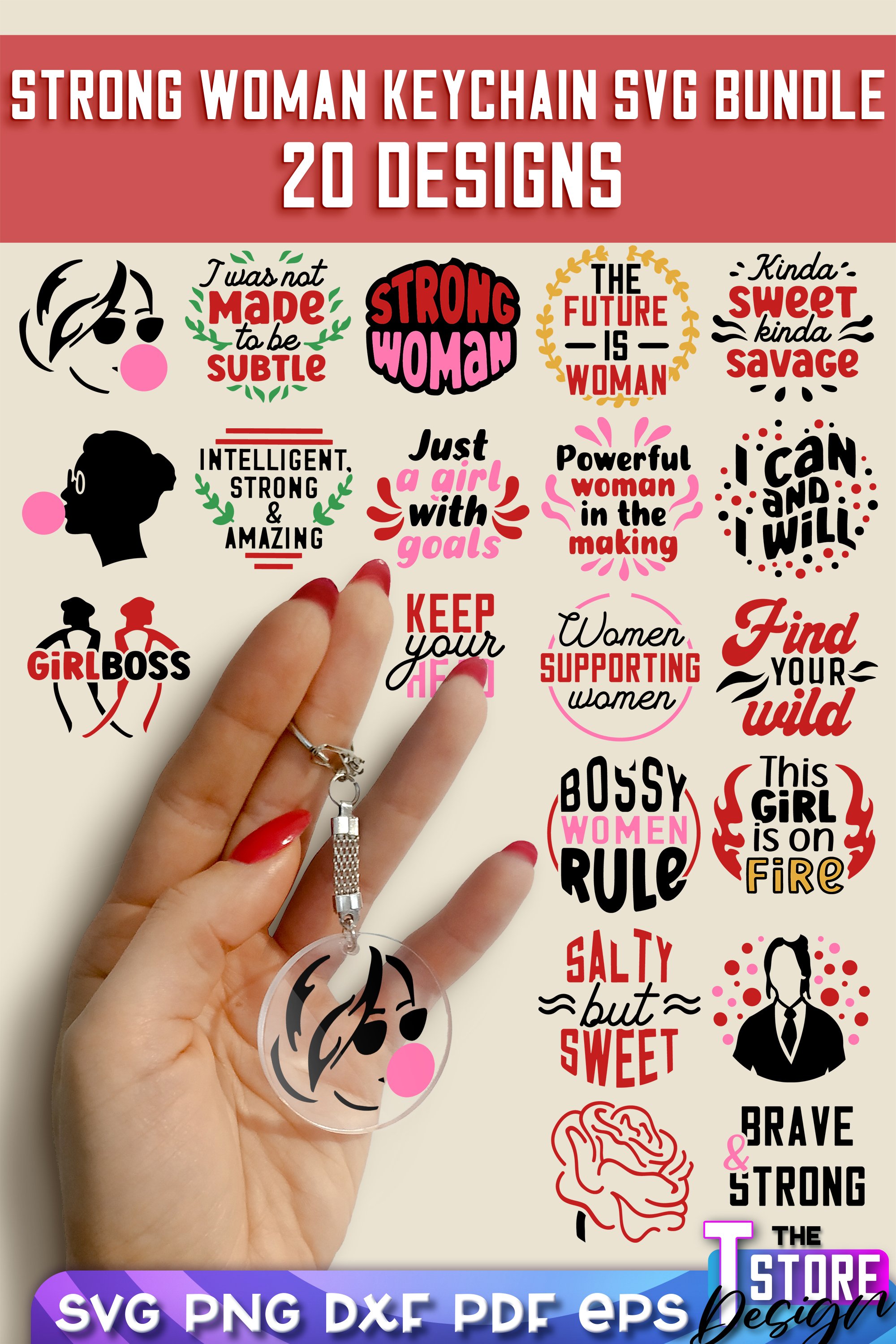 Strong Woman Keychain SVG Bundle | Strong Woman Quotes SVG