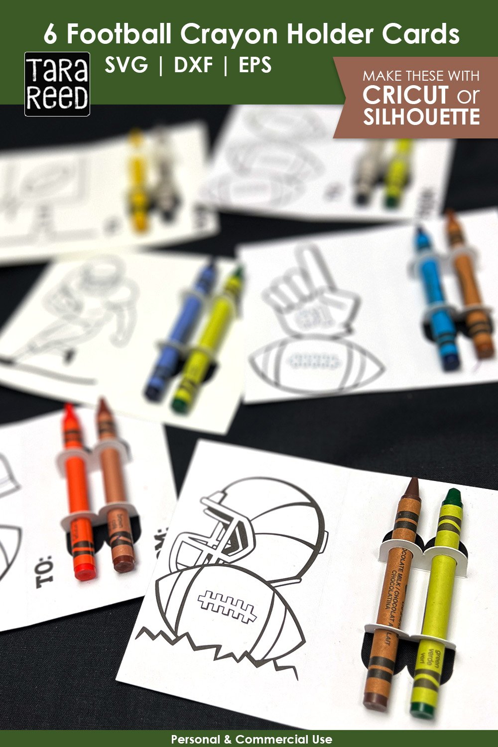 Football Coloring Cards for Cricut or Silhouette Cameo