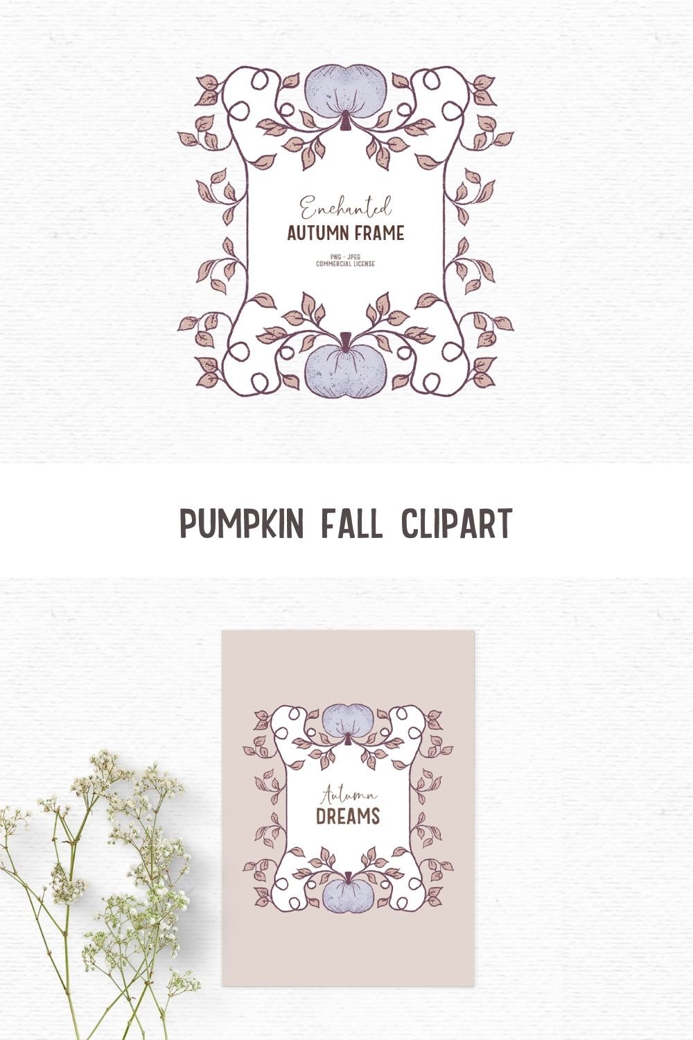 Hand-drawn fall clipart frame | Autumn pumpkin (729378)