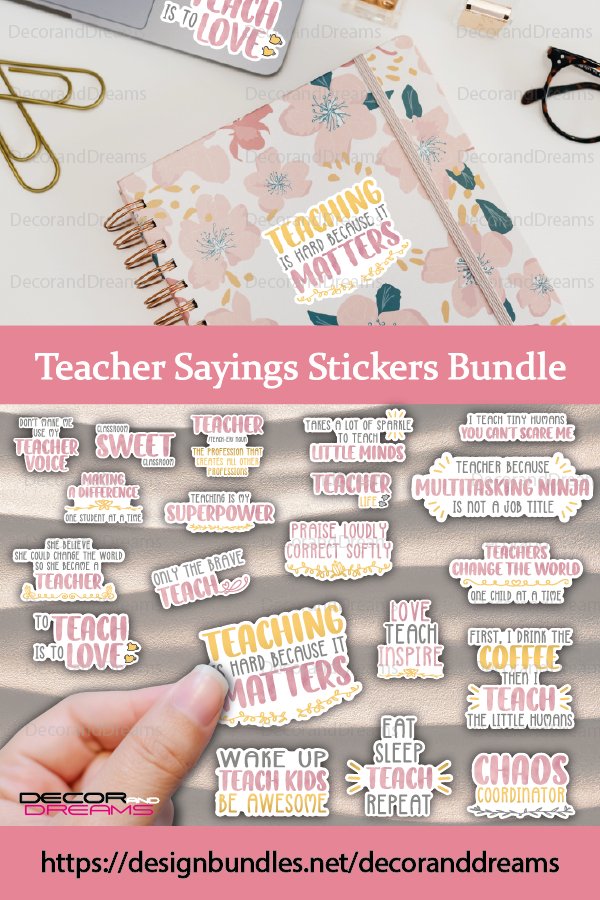 Teacher Sticker, School Sticker Bundle