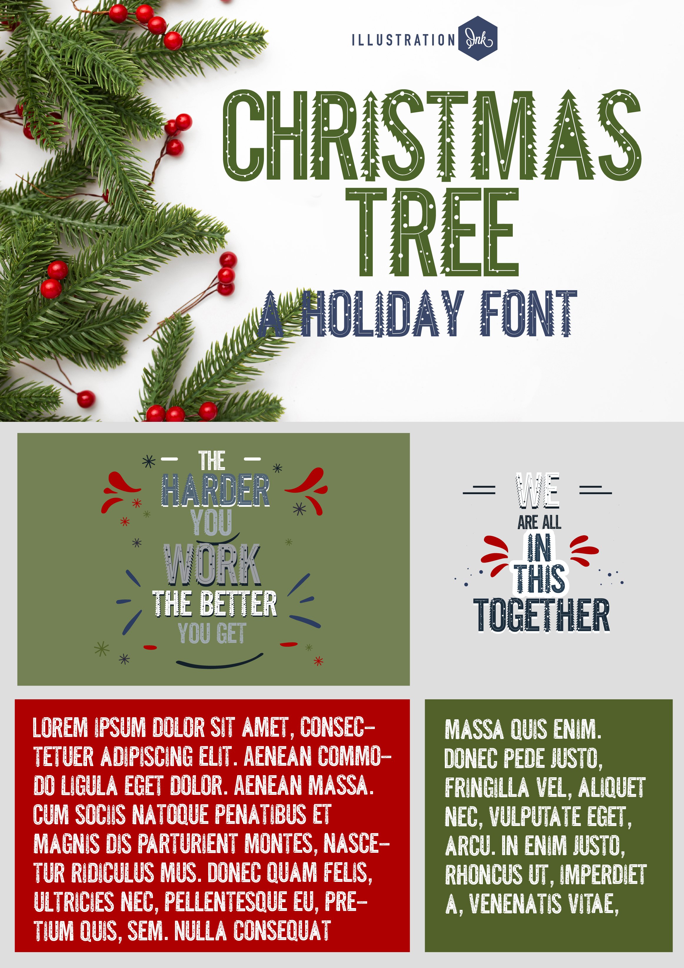 Hand-crafted, hand-written, Christmas script