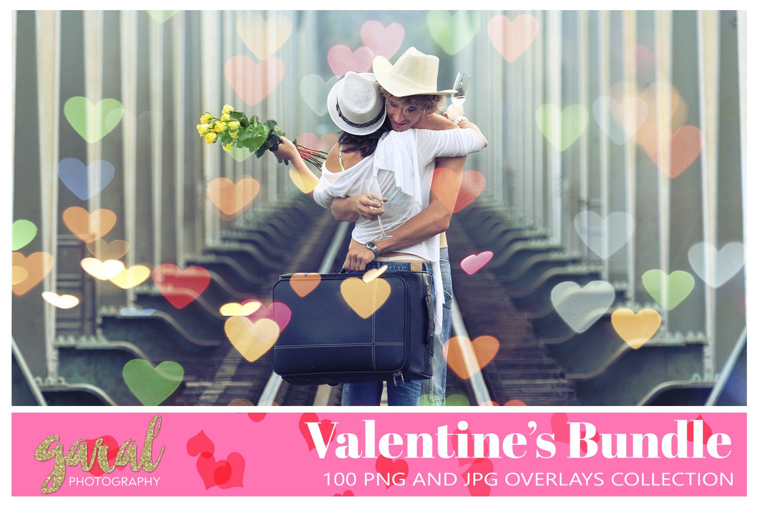 100 VALENTINE'S BUNDLE Overlays, Photoshop Overlays, hearts
