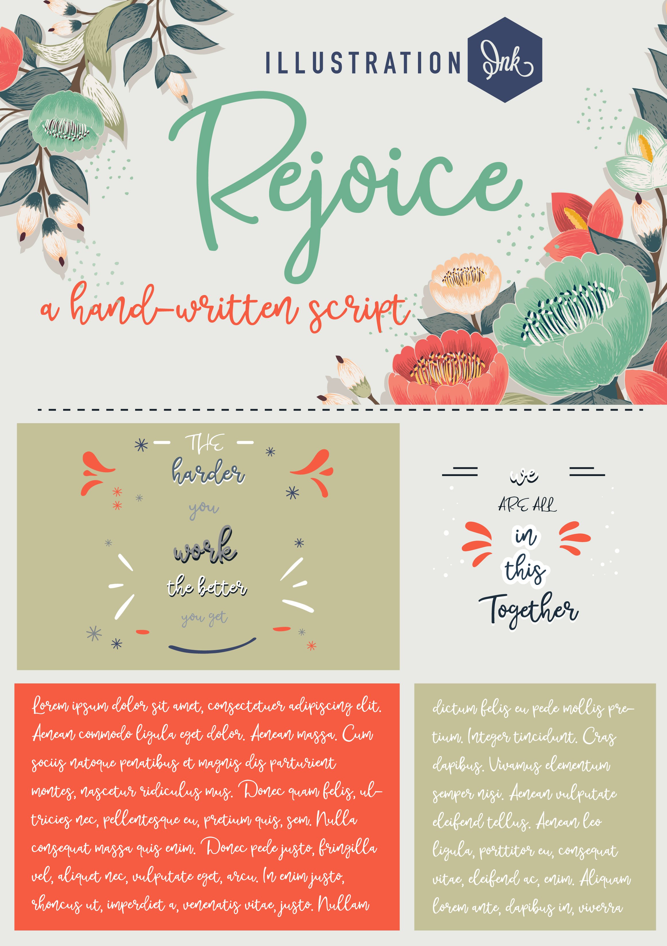 Handcrafted cursive script