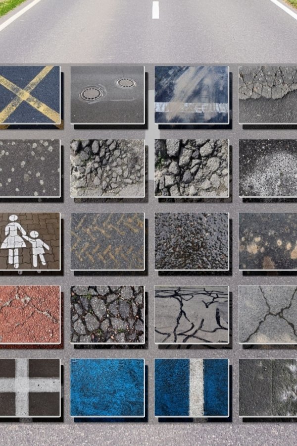 30x Asphalt backgrounds texture in high resolution