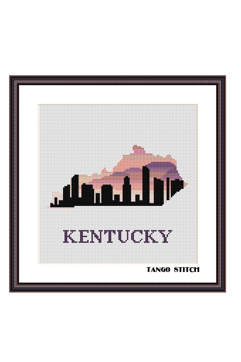 Kentucky state map cross stitch pattern