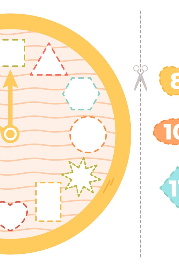 Children clock puzzle game. Educational time puzzle game for