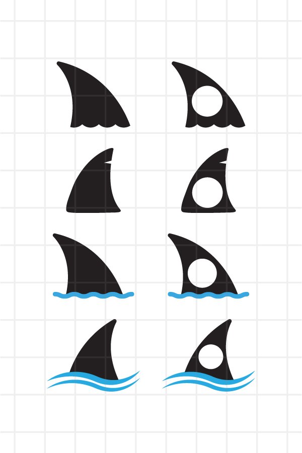 Shark Fin Monogram SVG, cutting files.
