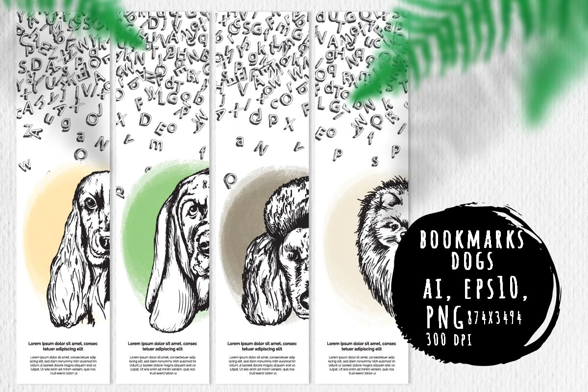 Bookmark bundle with dogs