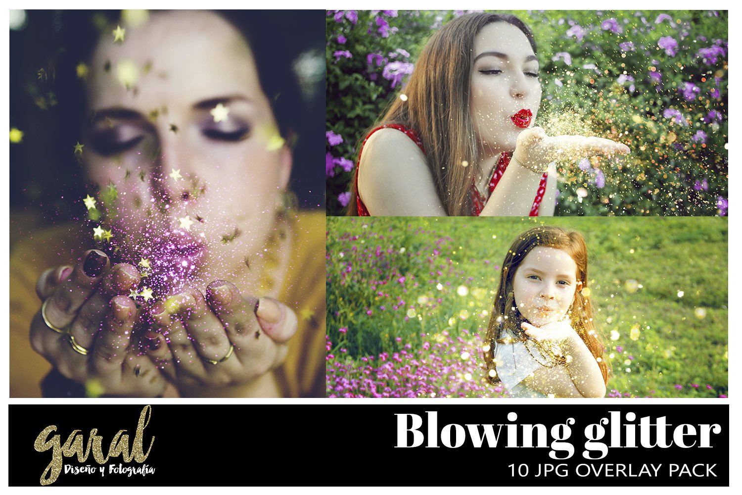 10 Blowing Glitter Photoshop Overlays