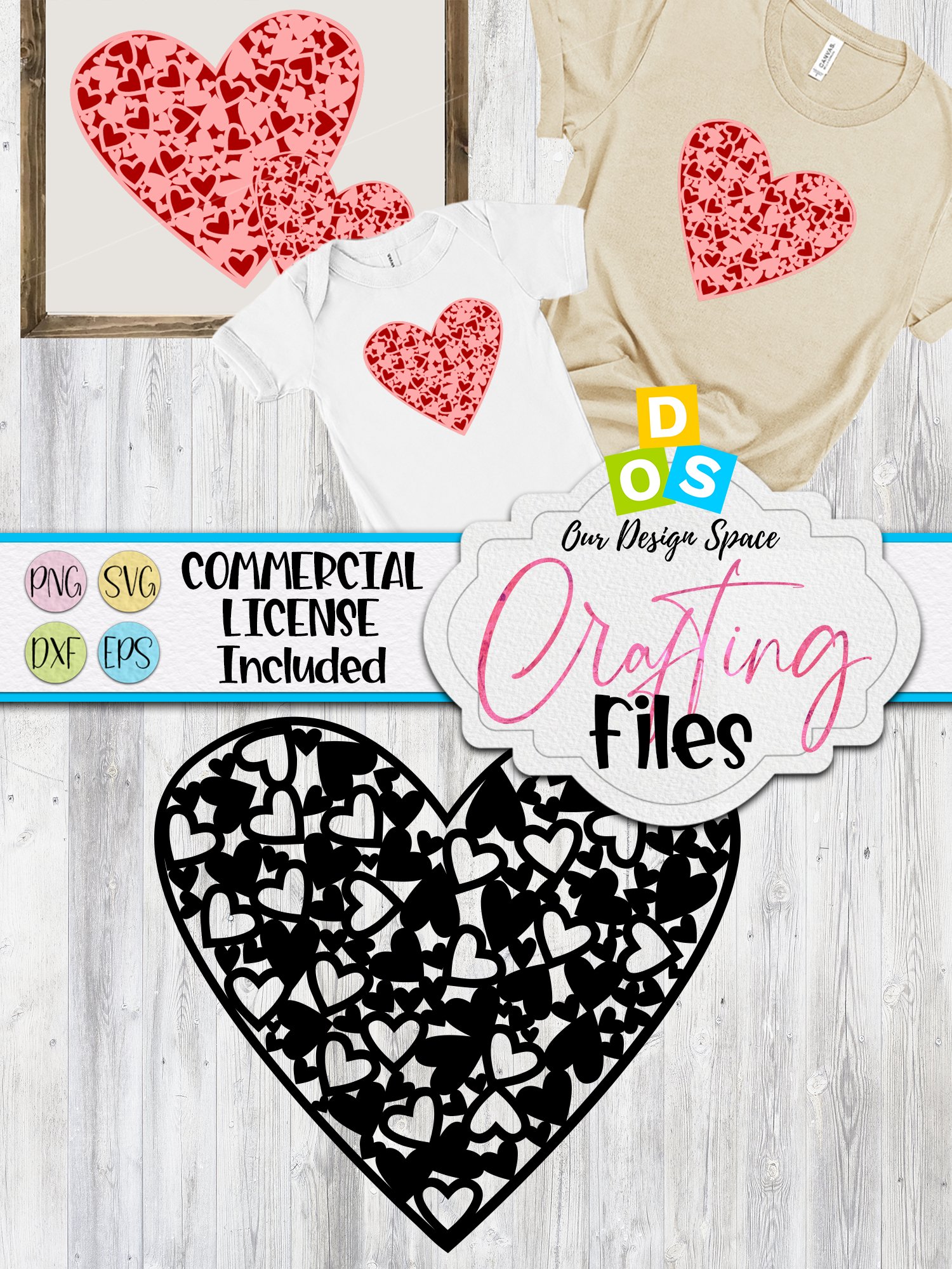 Detailed Love Heart SVG, DXF, PNG and EPS files