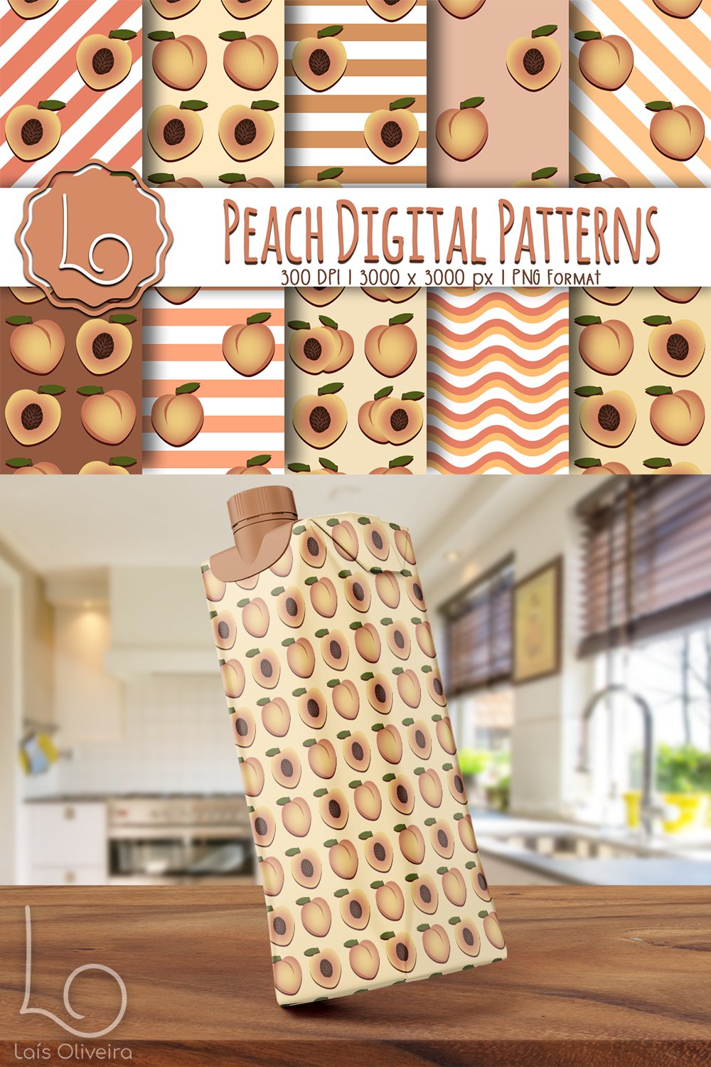 10 Peach Digital Patterns
