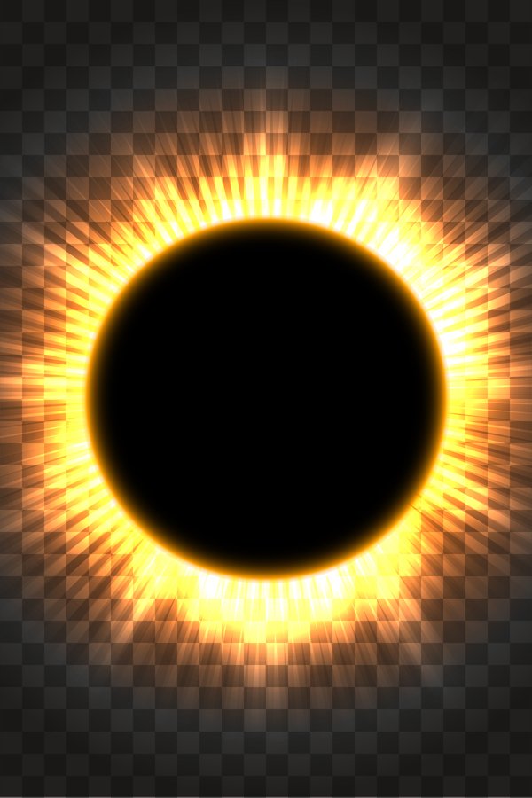 Total solar eclipse icon on transparent