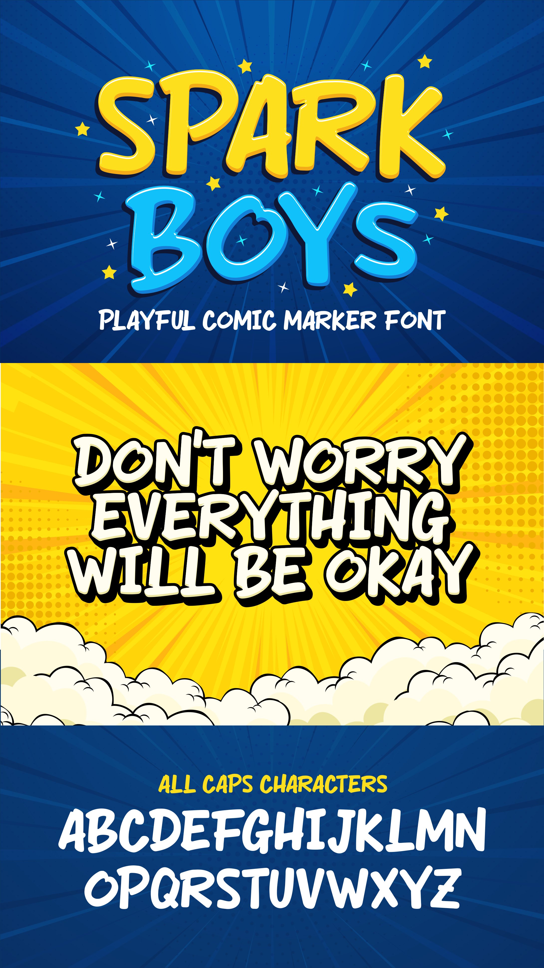 Spark Boys - Playful Marker Comic Font