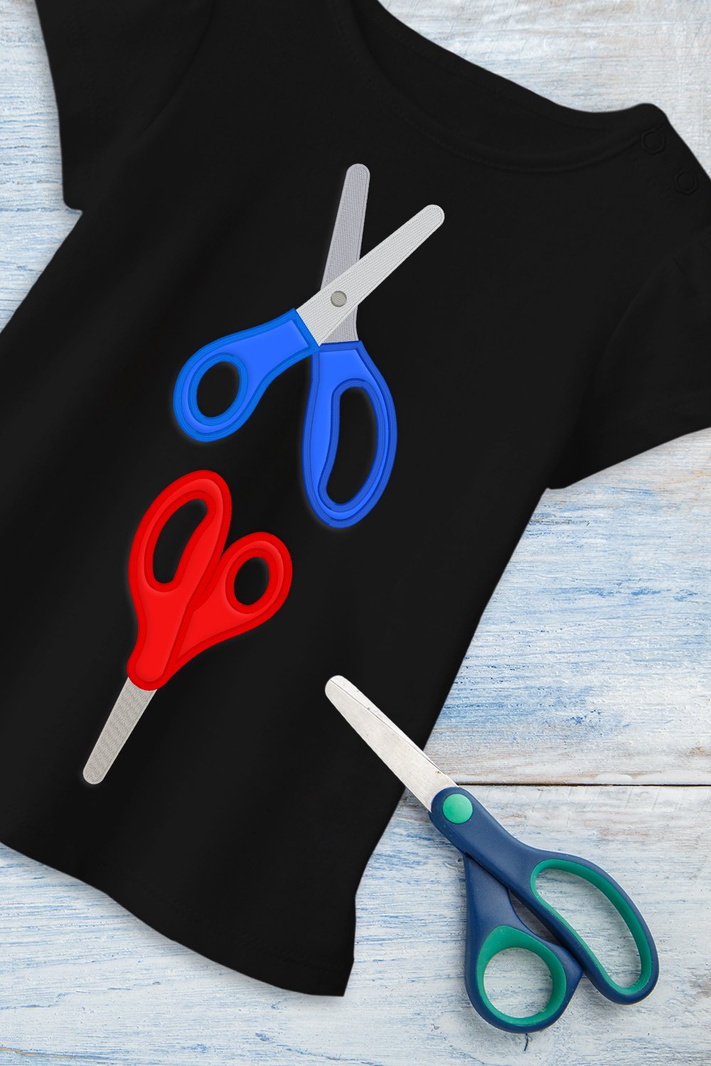 School Scissors Applique Embroidery File Duo