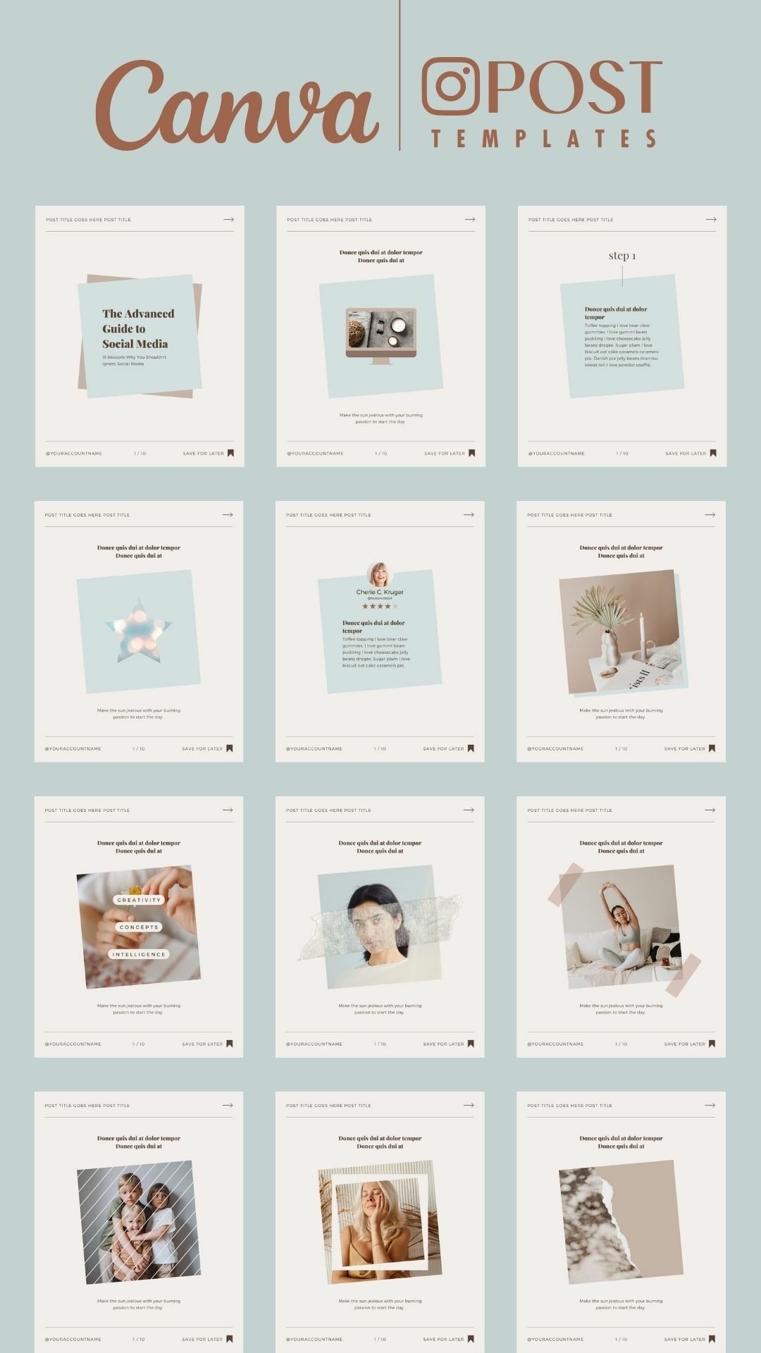 300 Instagram Template Canva Post Story Wabi-Sabi Pack