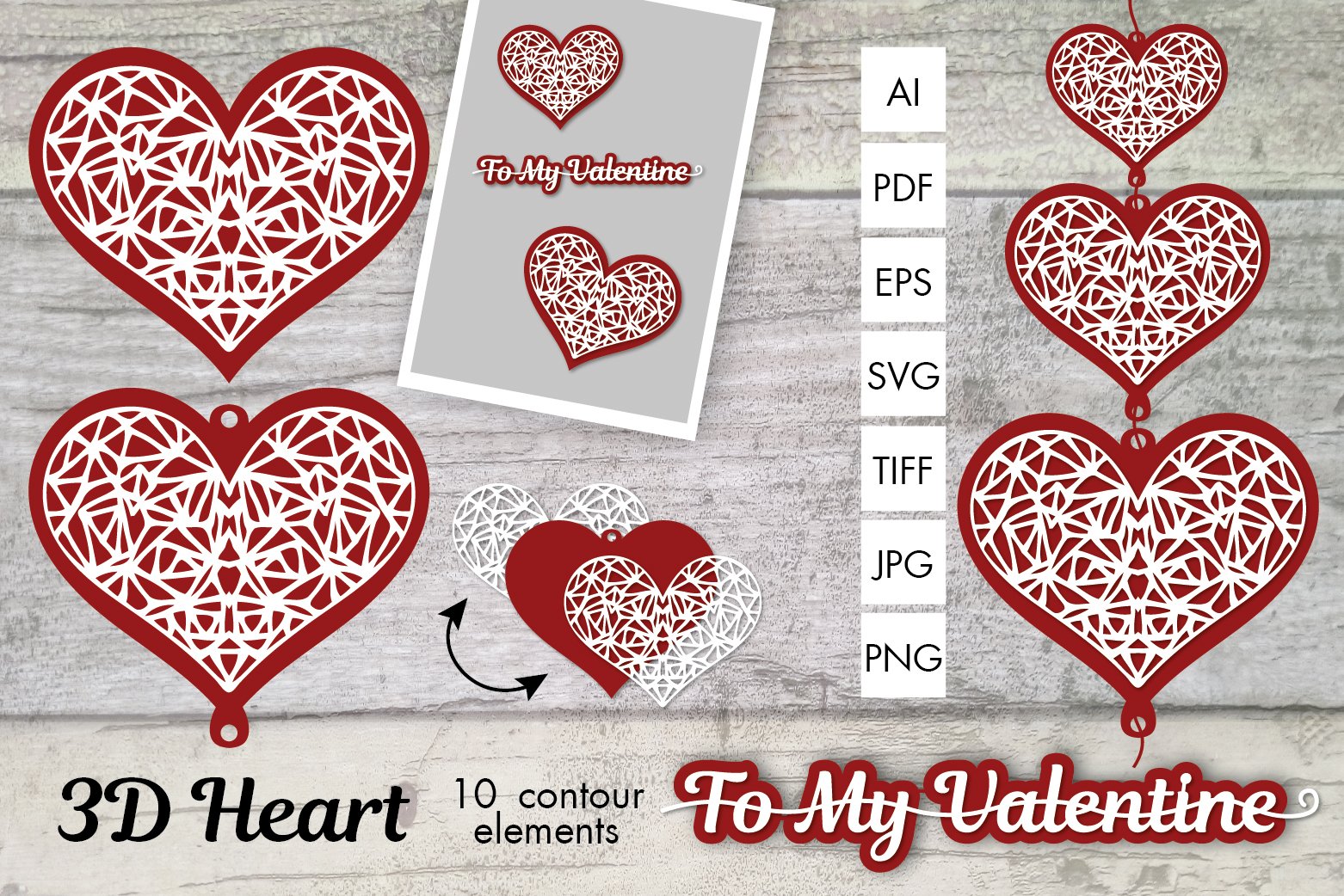 Heart layers SVG, Lace Heart SVG.Heart Cut (1096207)