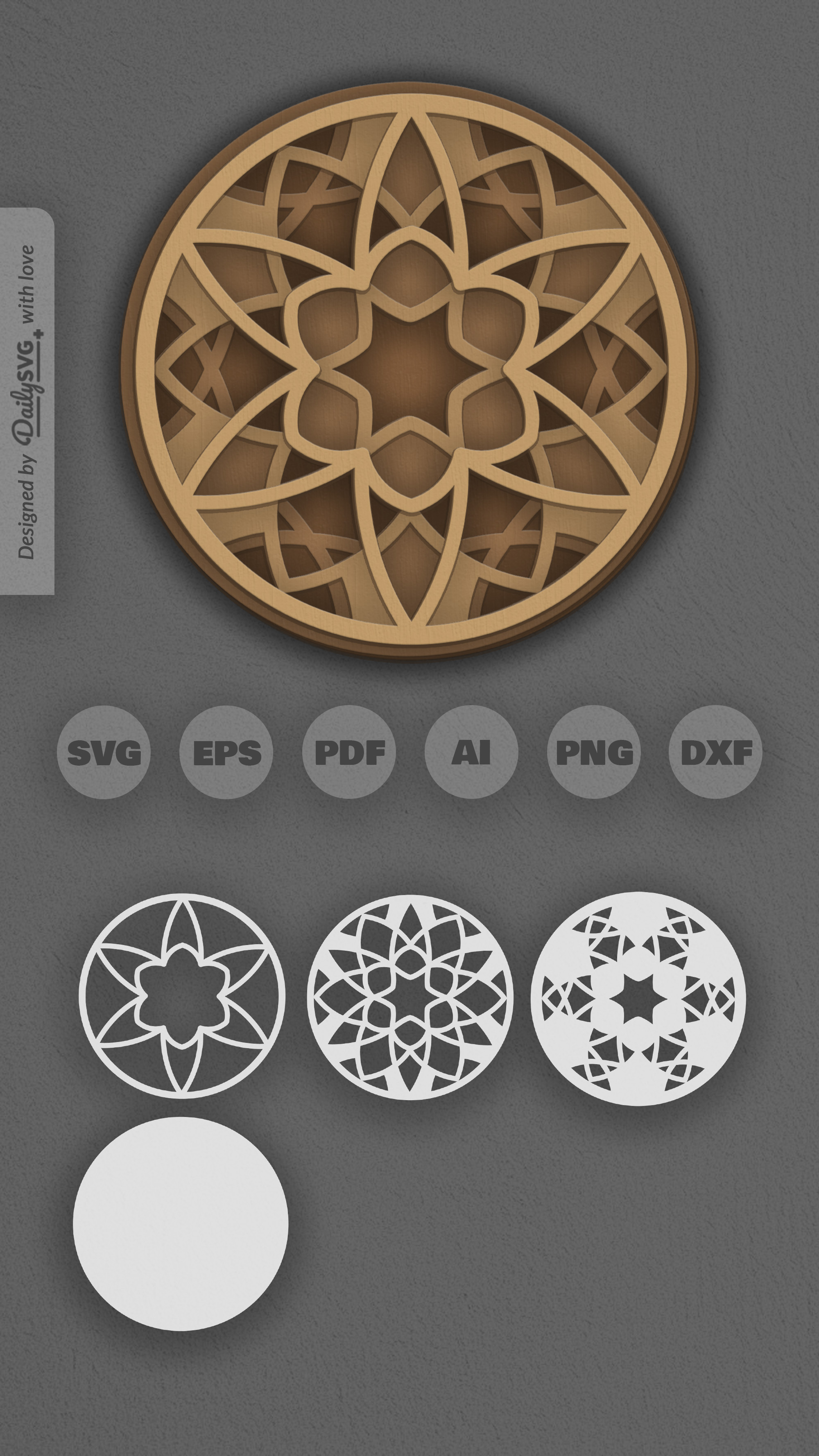 Mandala Layered Laser Cut SVG (6106259)