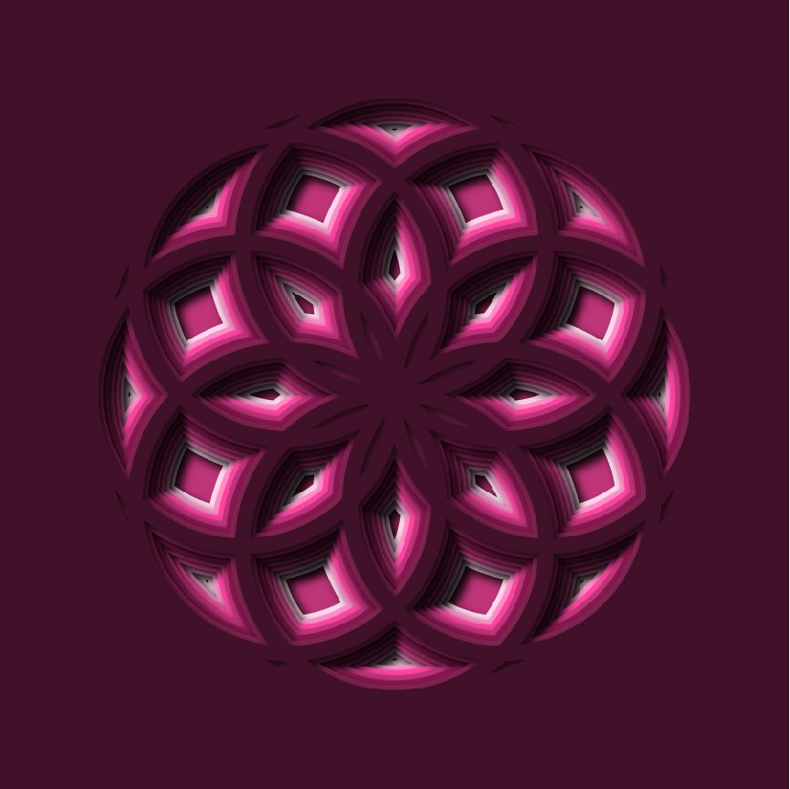 Multilayer Geometric Mandala, Vector file for cutting, SVG