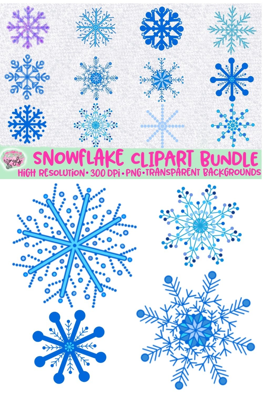 Snowflakes Clipart Illustrations - A Clipart Bundle