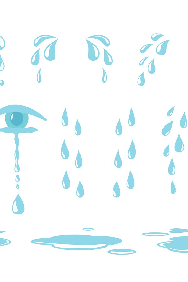 Tears drops. Water drop, crying eyes. Emotional expression e