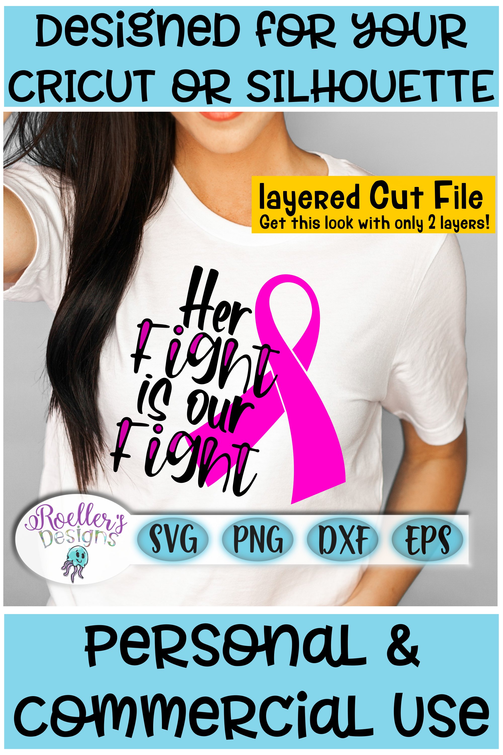Her Fight is Our Fight - A Layered Breast Cancer Cut File