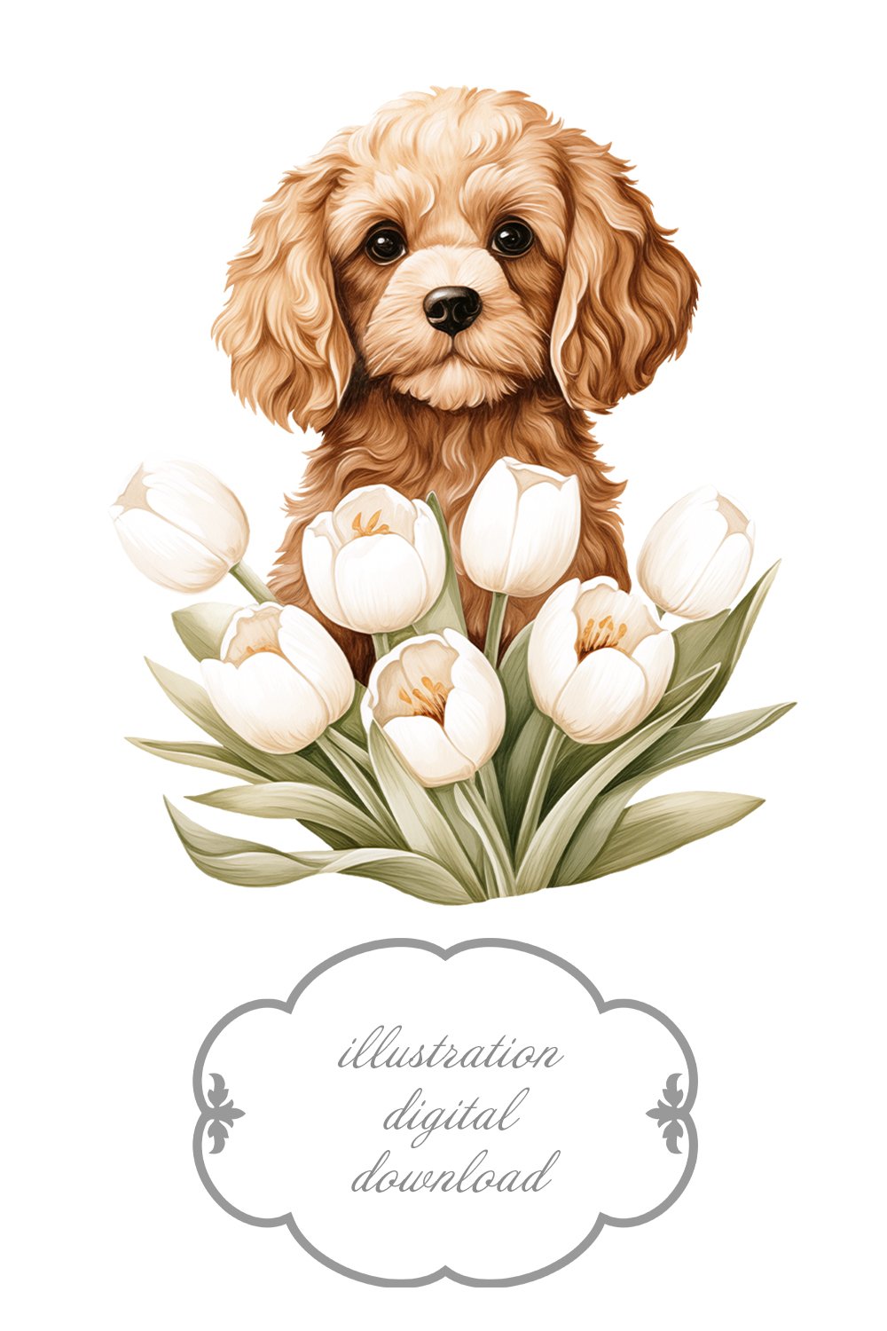 Cavapoo with Flowers (3120725)