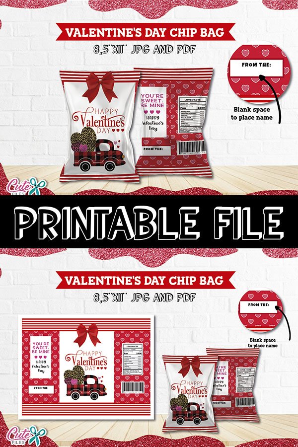Happy Valentines day chip bag Printable for (1132496)