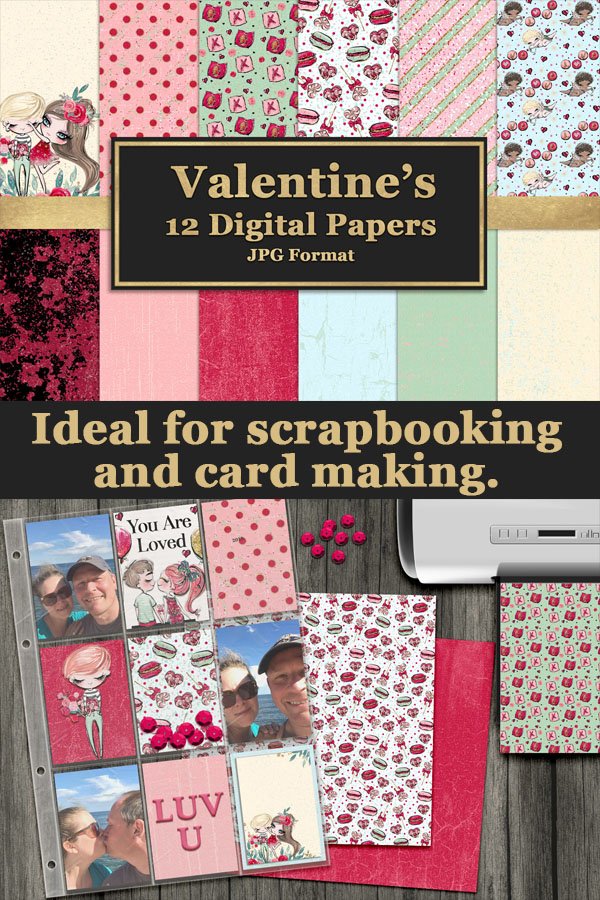 Valentine's Digital Paper Pack